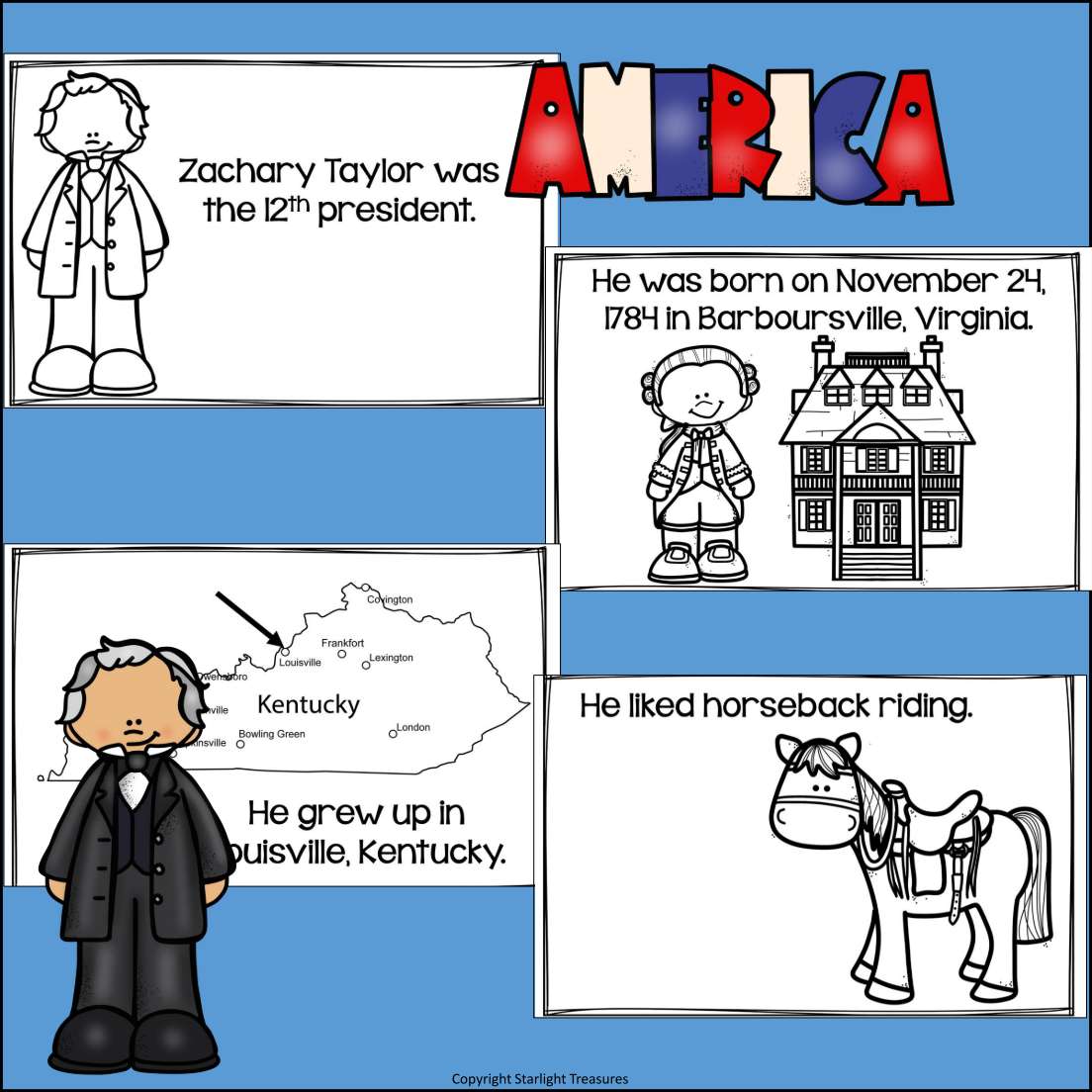 Zachary Taylor Mini Book for Early Readers: Presidents' Day | Made By ...