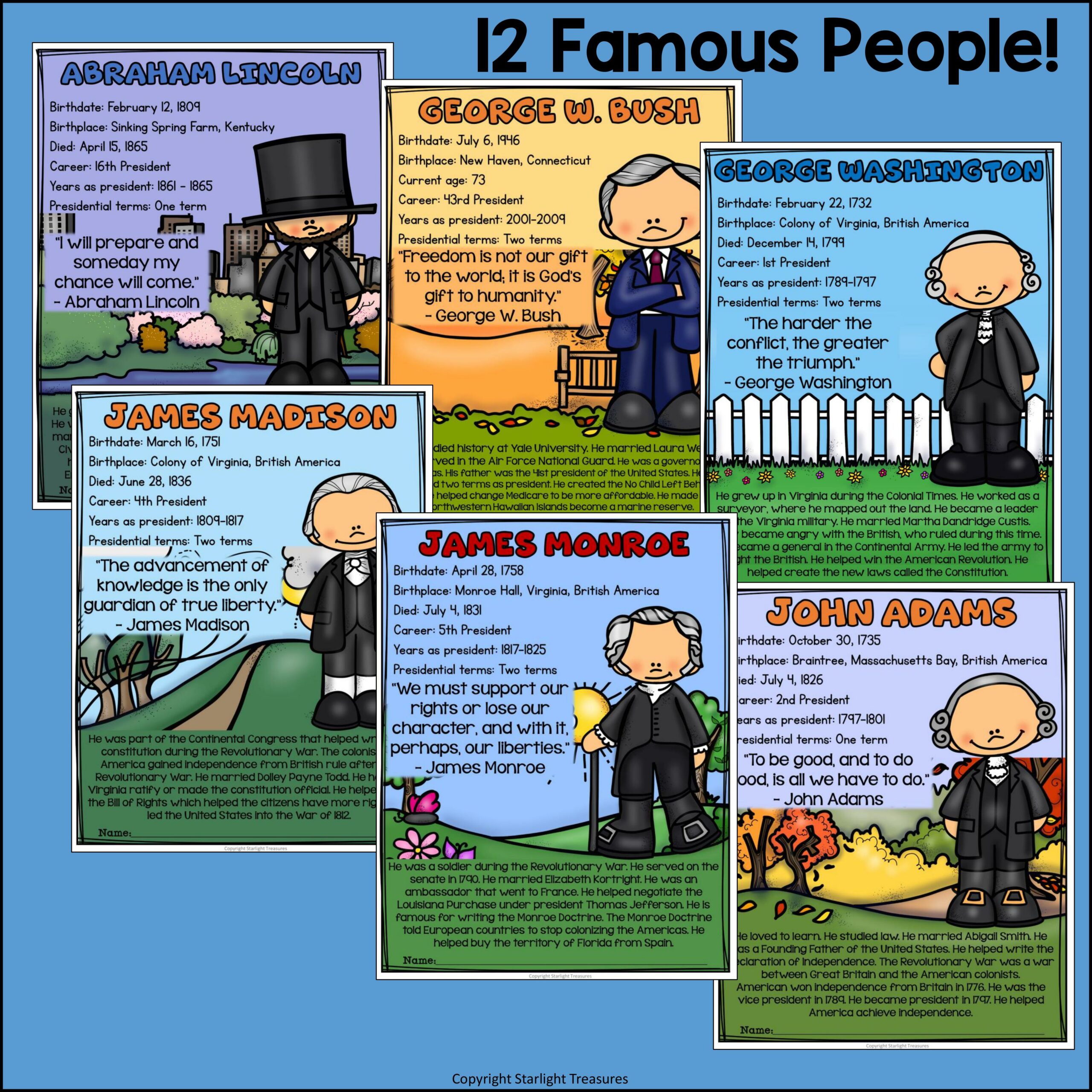 US Presidents Fact Sheets for Early Readers | Made By Teachers