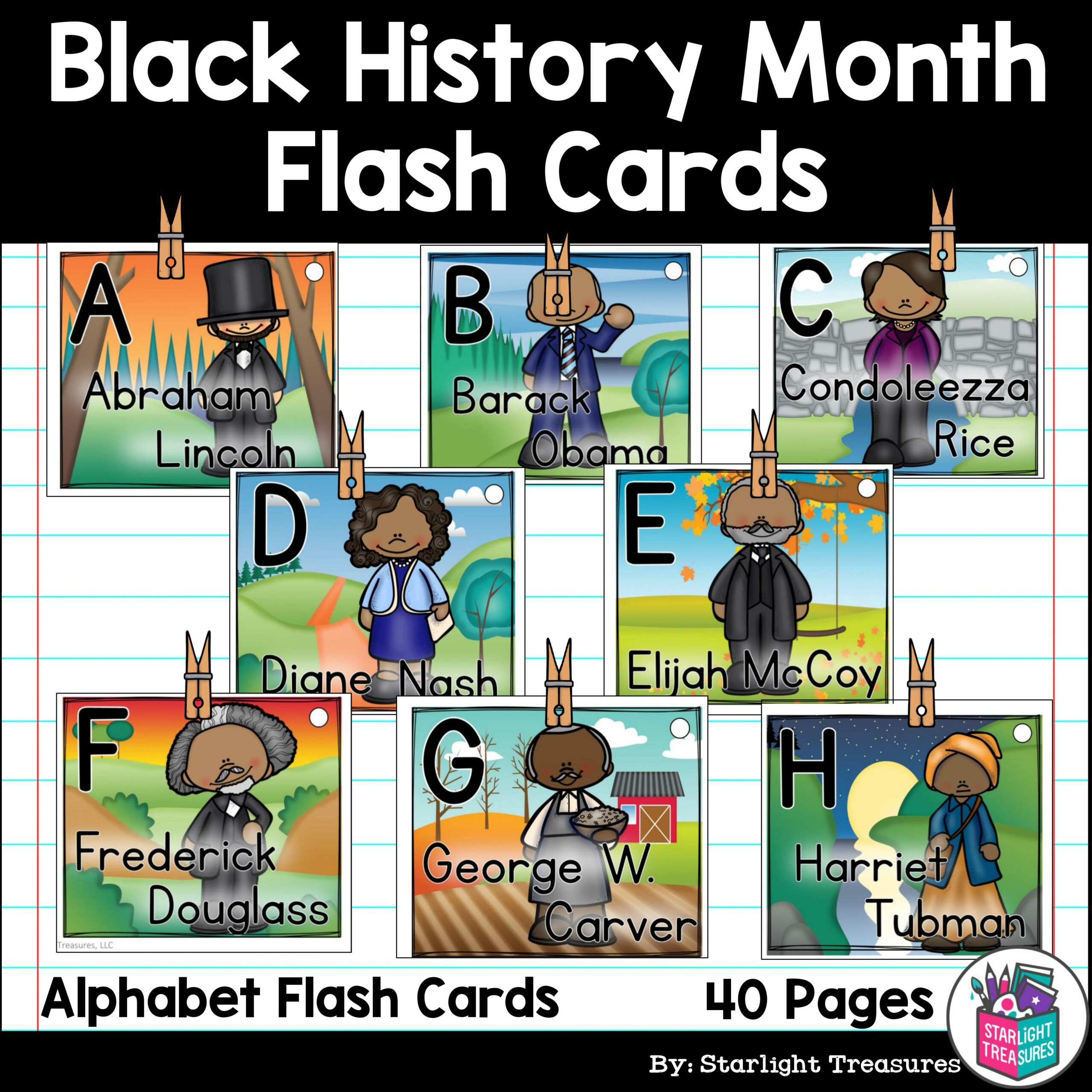 Alphabet Flash Cards for Early Readers - Black History Month | Made By ...