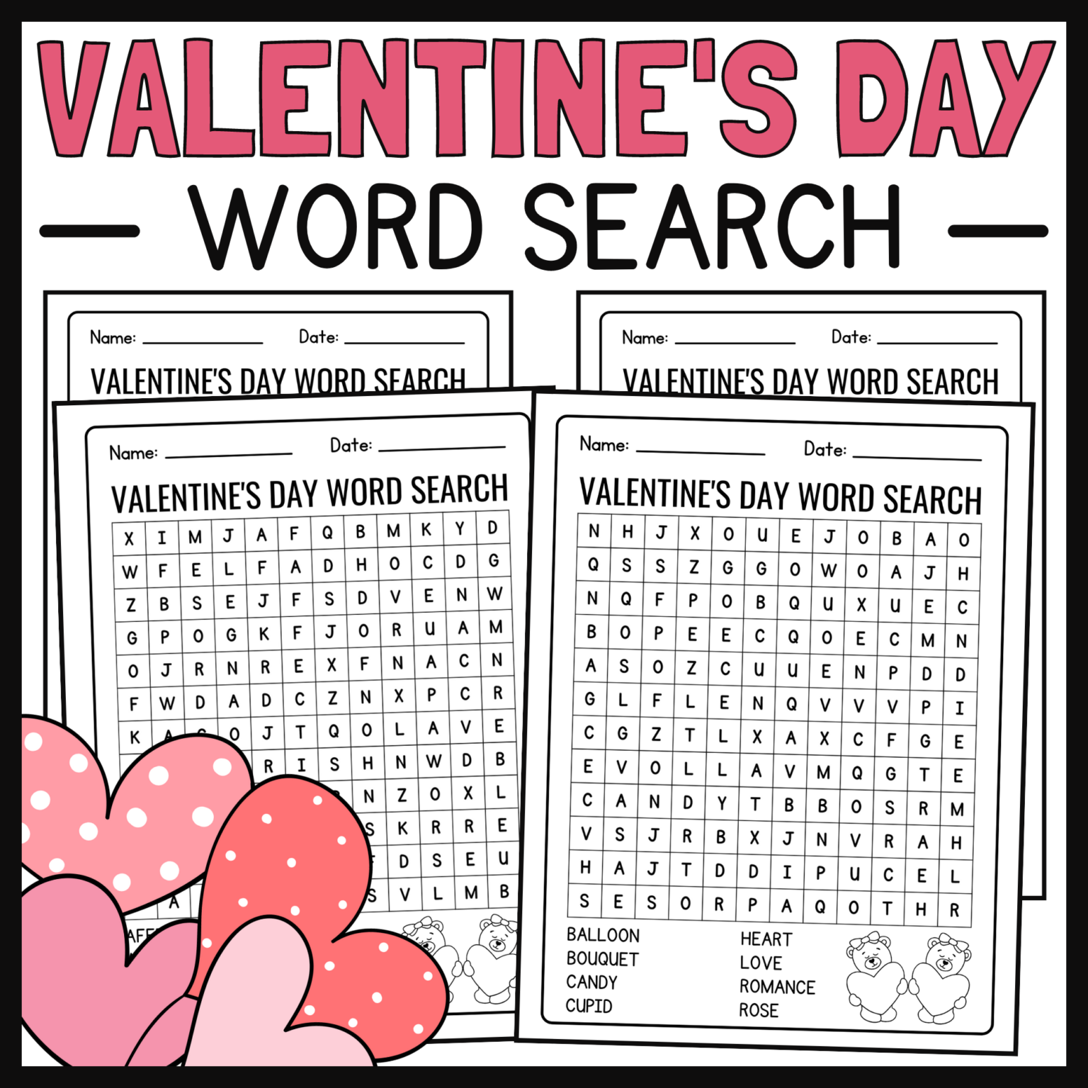 Valentine Hearts Coloring Pages | Valentine's Day Coloring Pages | Made ...