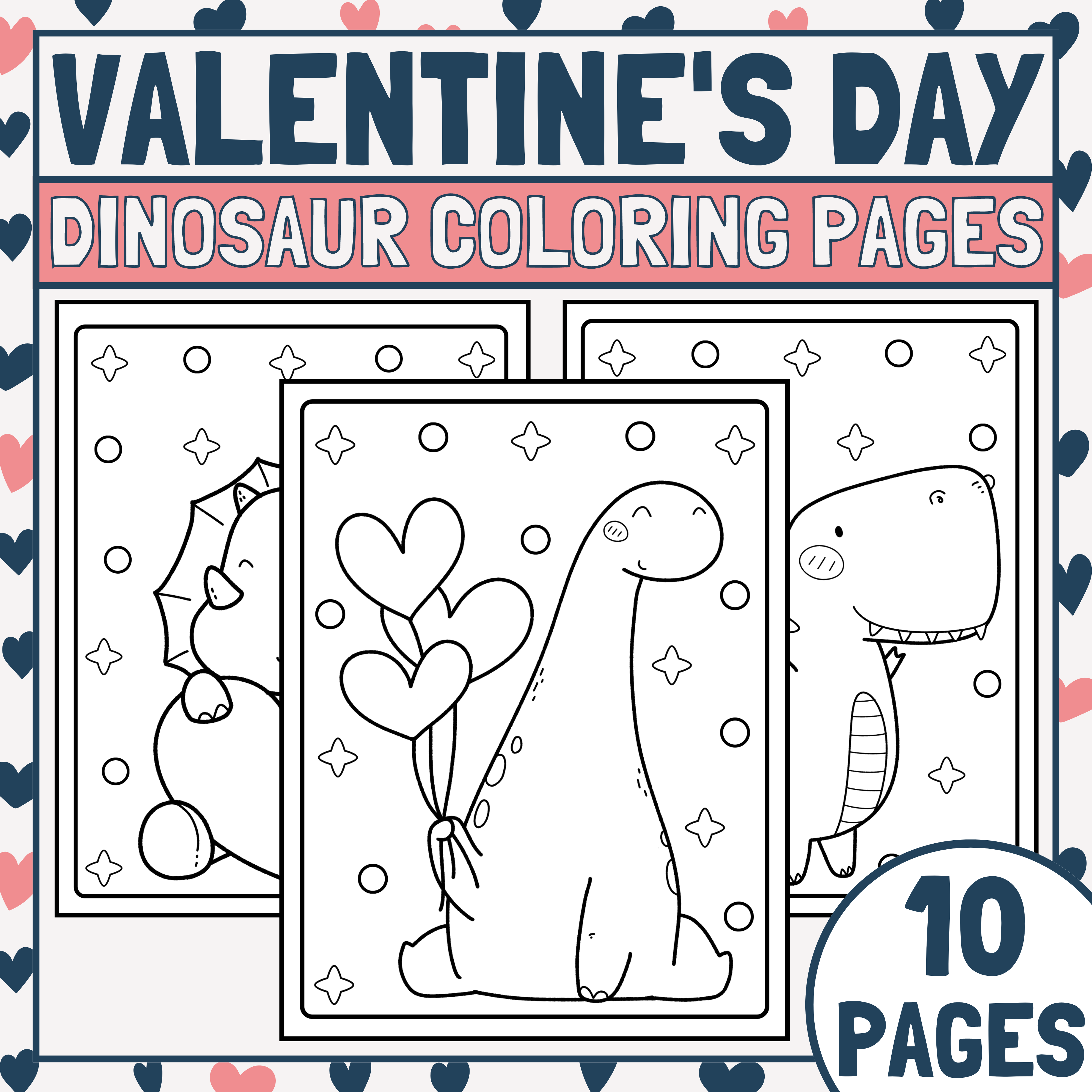 Valentine Dinosaur Coloring Pages | Valentine’s Day Coloring Pages ...