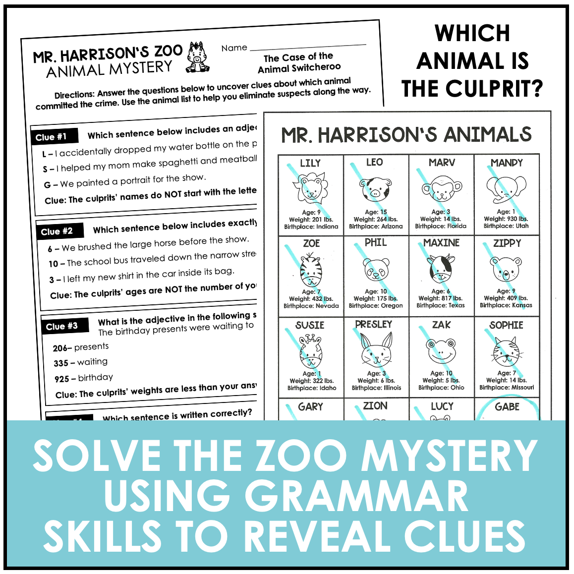Free Adjectives Practice Mystery Activity | Made By Teachers