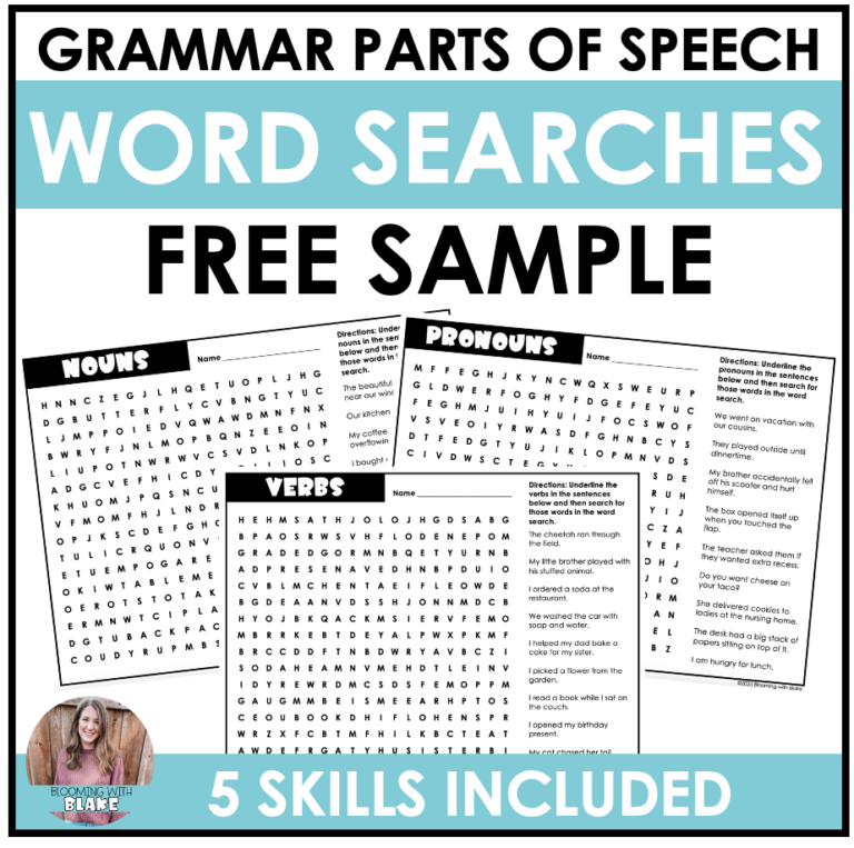Free Grammar Activity Word Searches | Made By Teachers