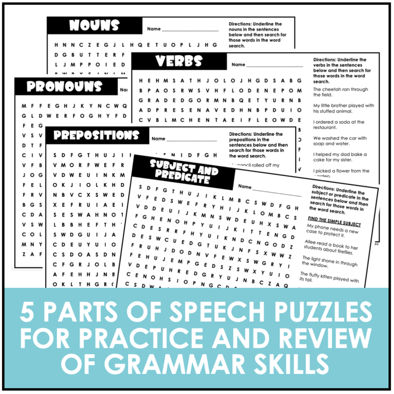 Free Grammar Activity Word Searches | Made By Teachers