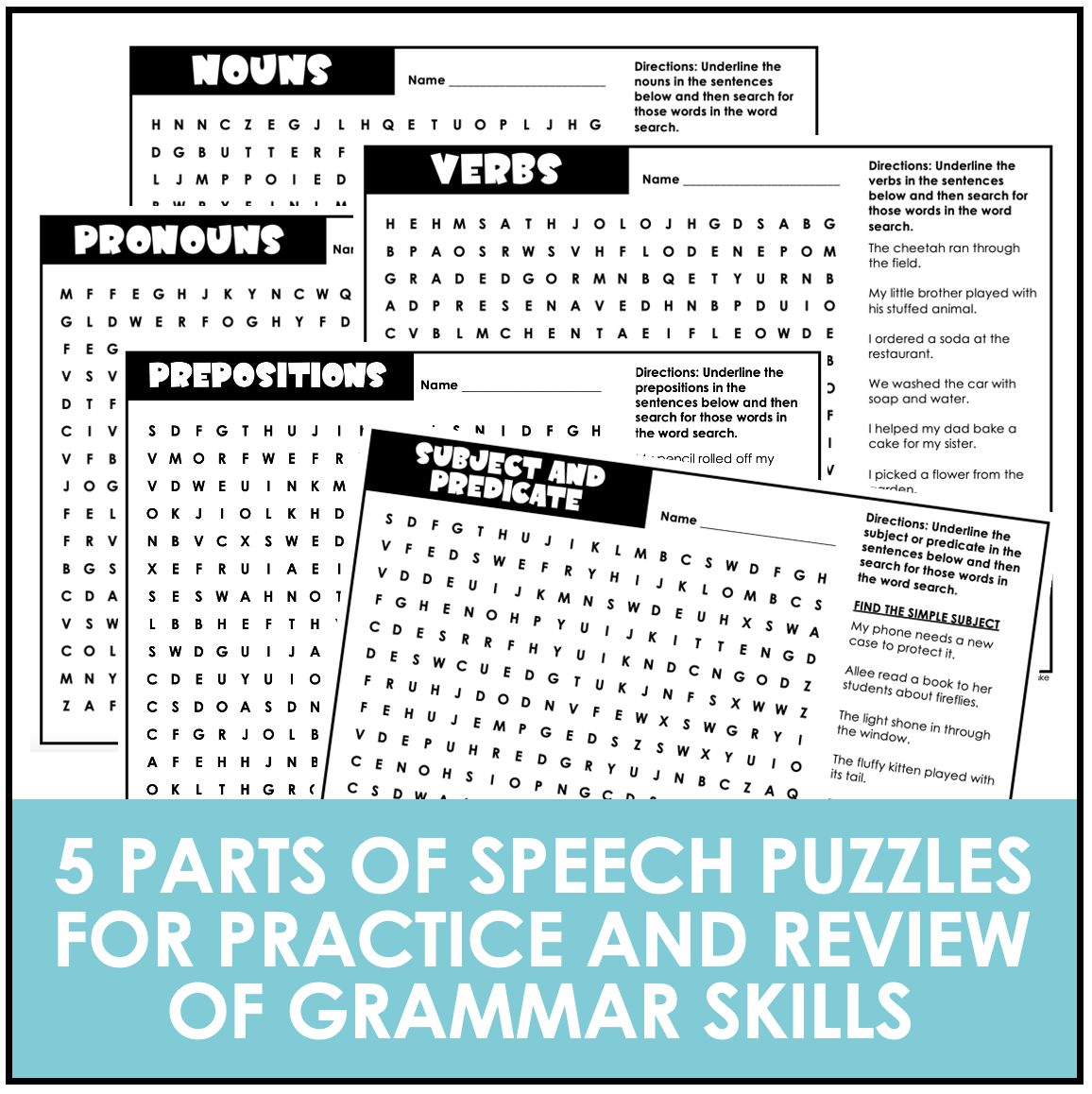 Free Grammar Activity Word Searches | Made By Teachers