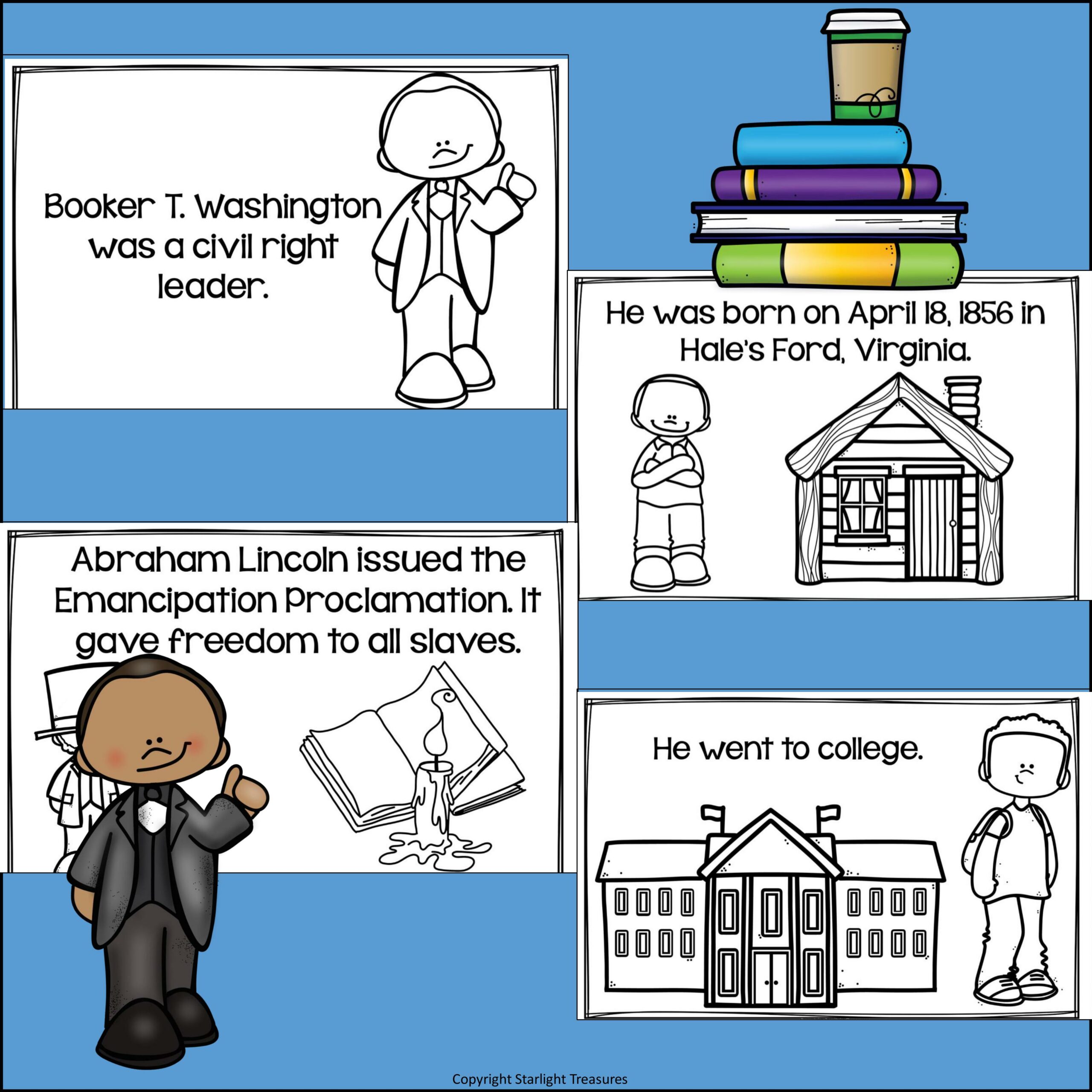 Booker T. Washington Mini Book for Early Readers: Black History Month ...