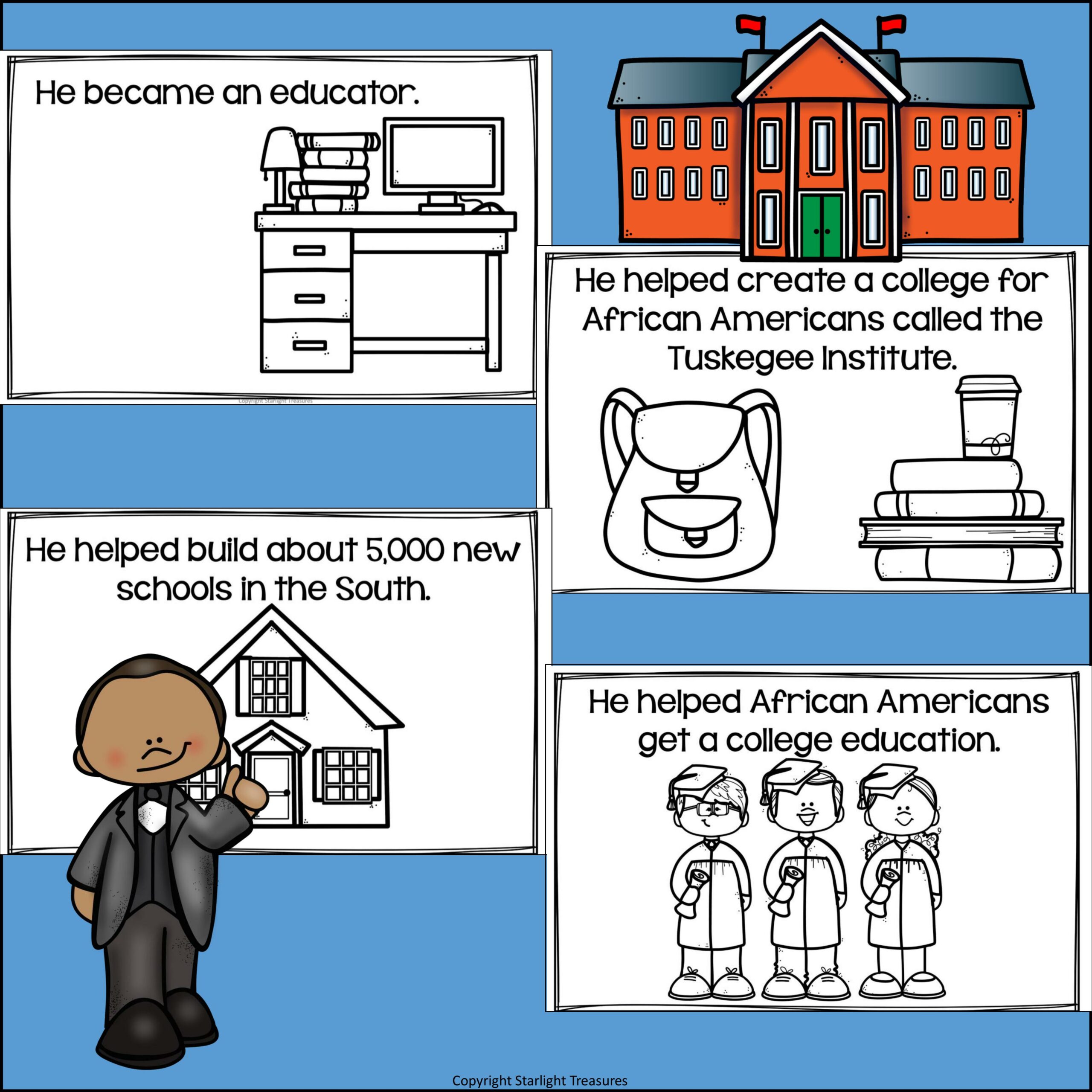 Booker T. Washington Mini Book for Early Readers: Black History Month ...