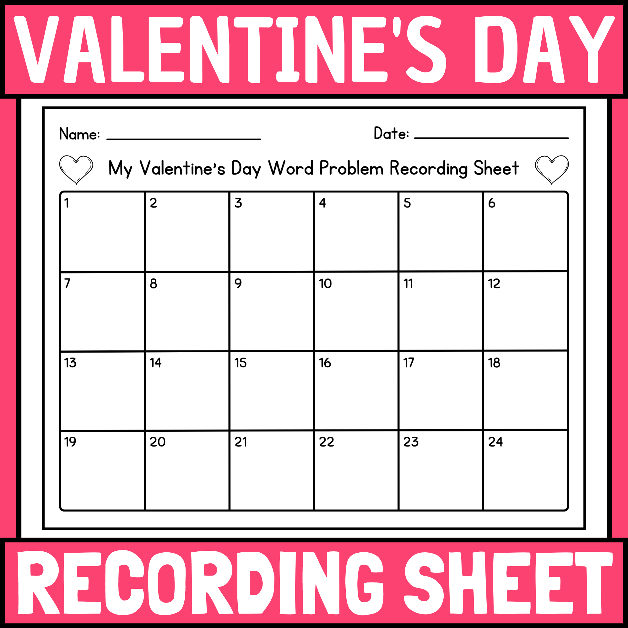 Valentine's Day Word Problem Task Cards | Valentines Day Math ...