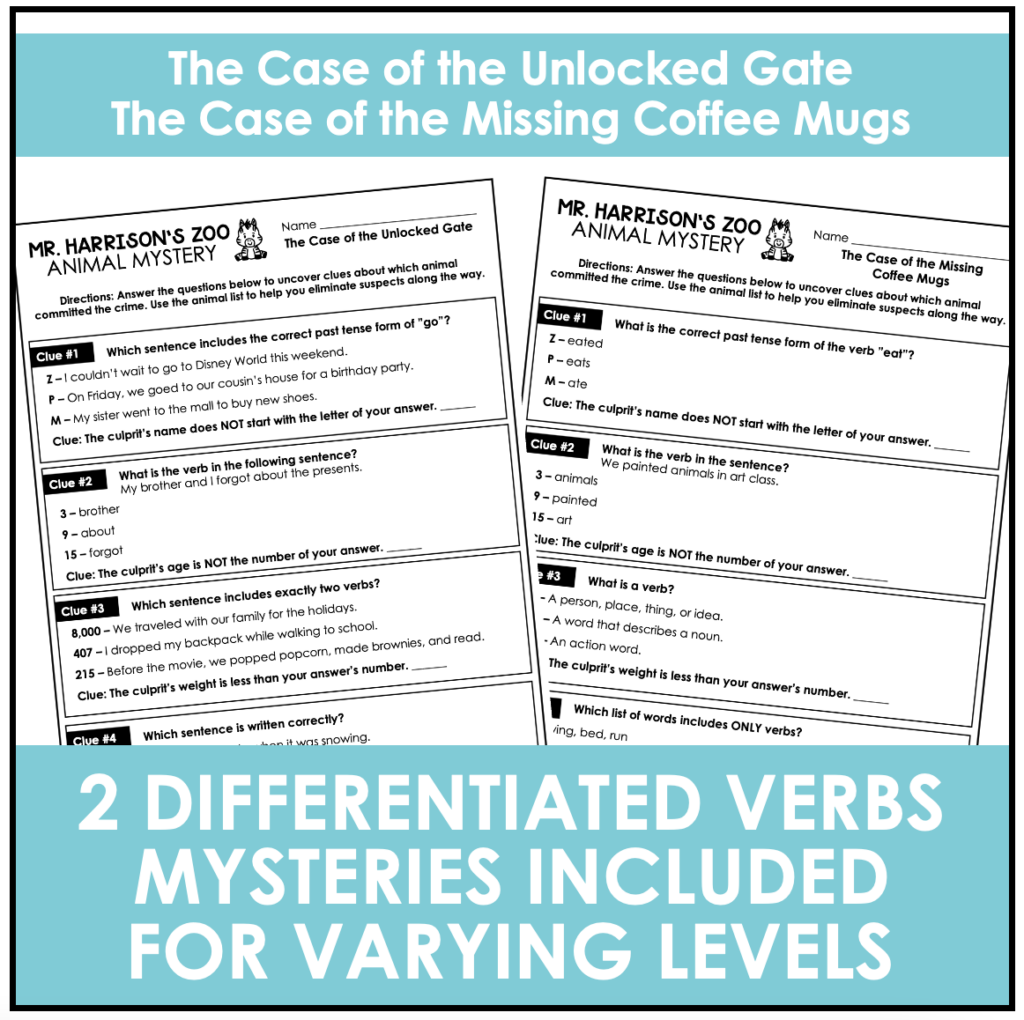 Verbs Practice Mystery Activity | Made By Teachers