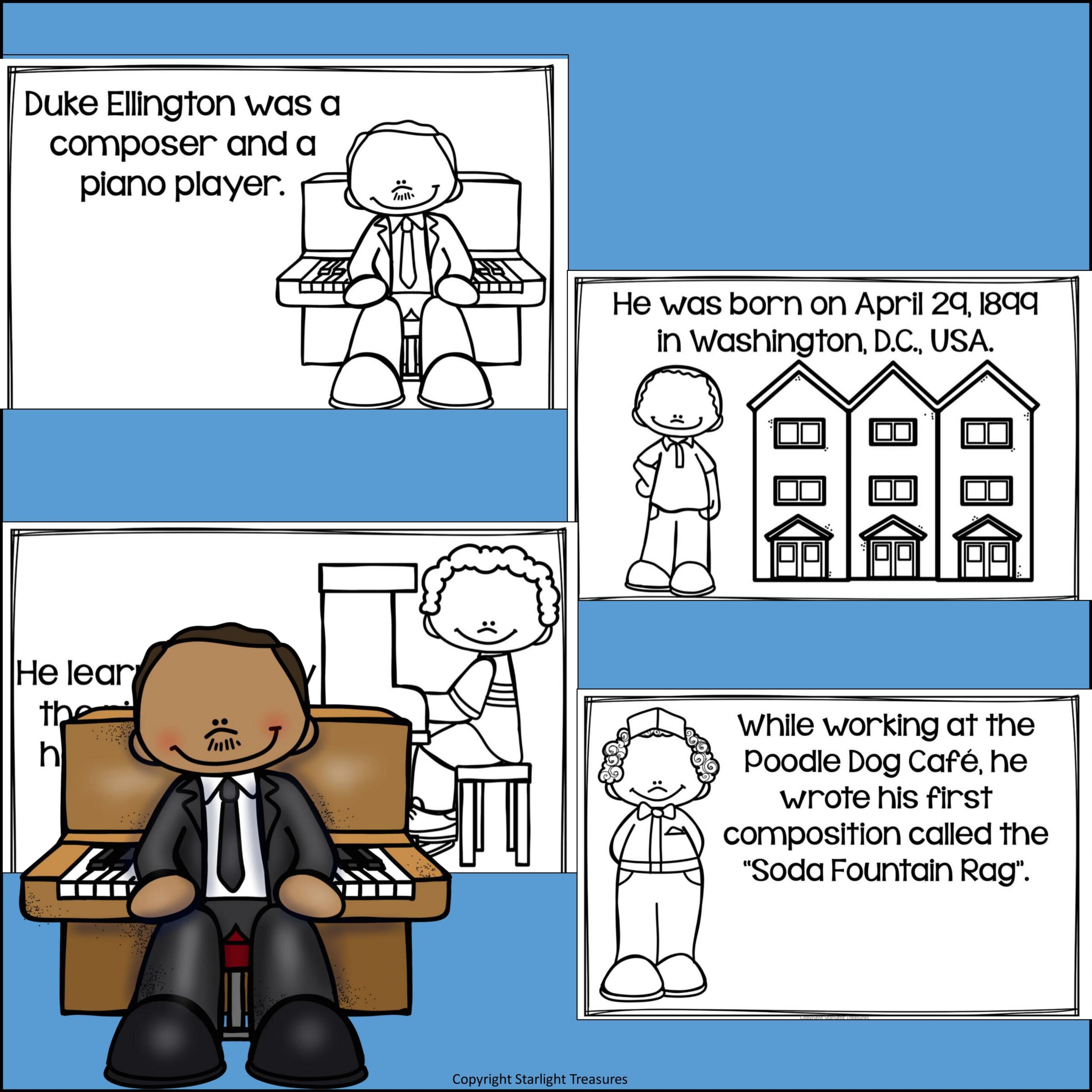 Duke Ellington Mini Book for Early Readers: Black History Month | Made ...