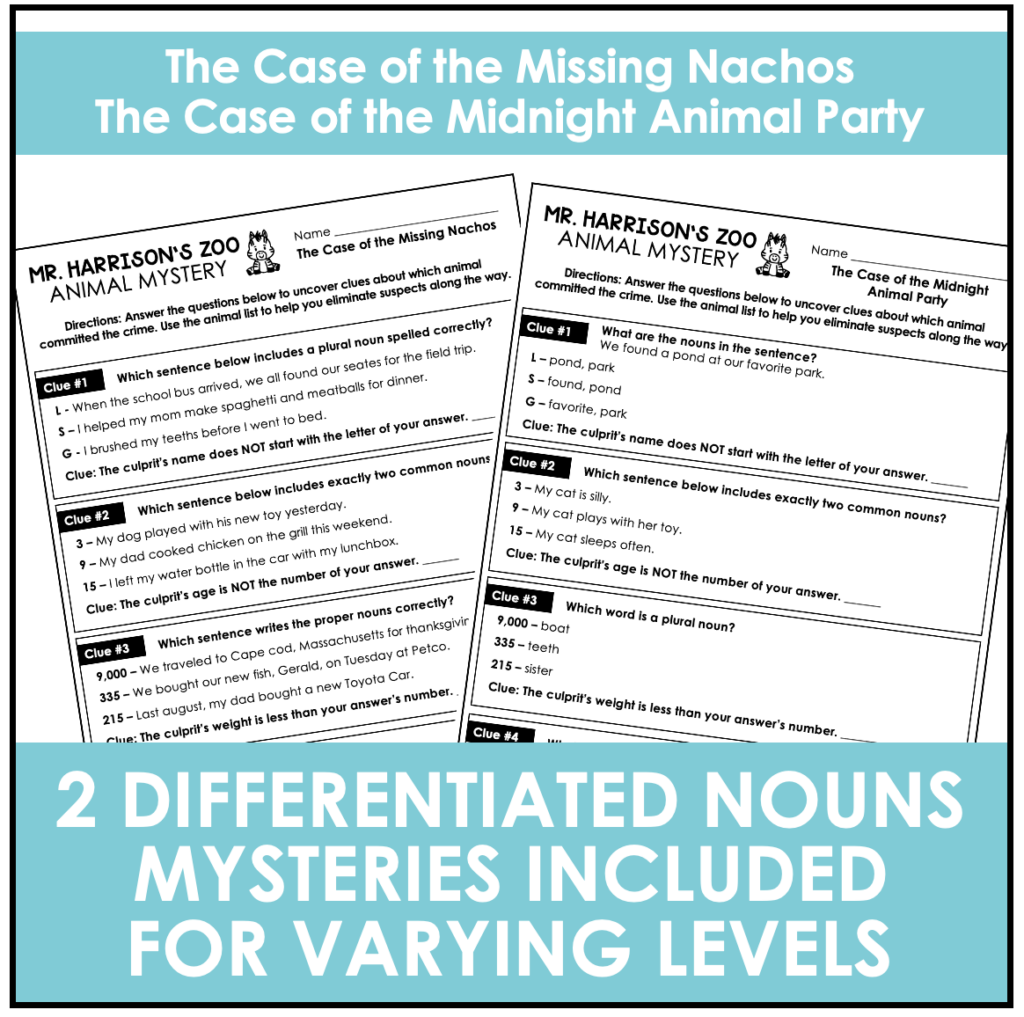 Nouns Practice Mystery Activity | Made By Teachers