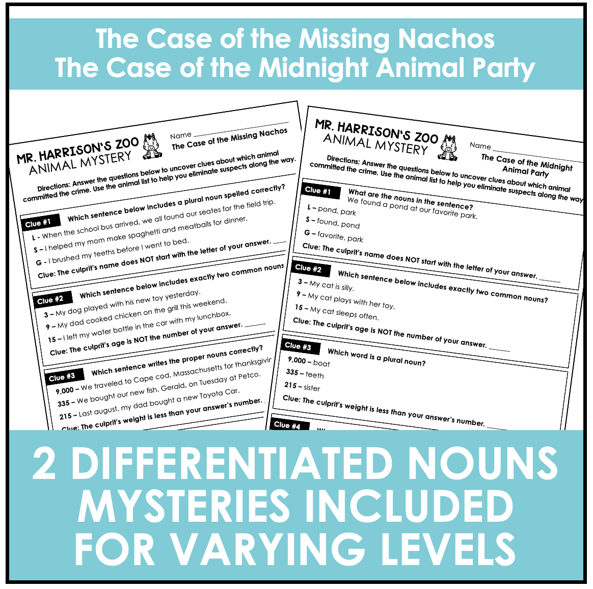 Nouns Practice Mystery Activity | Made By Teachers