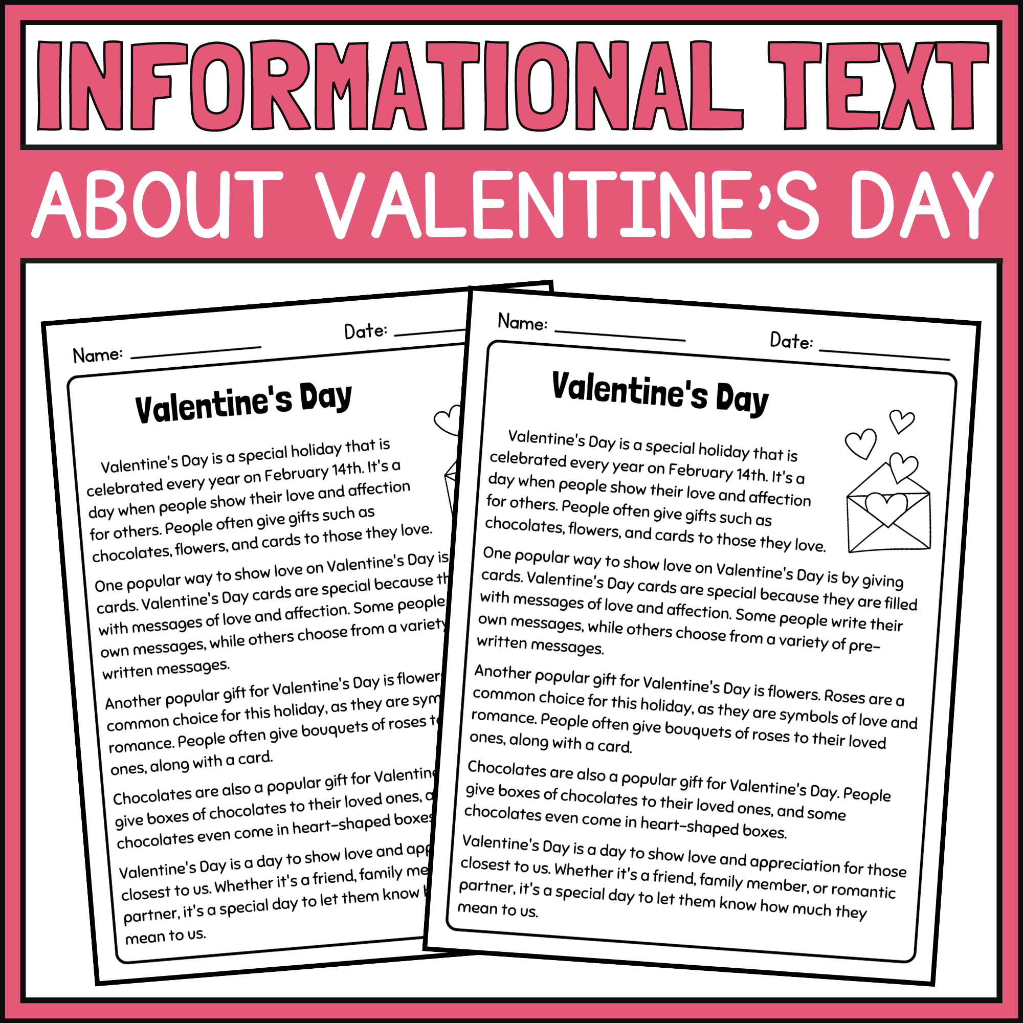 Valentine's Day Article and Reading Comprehension Questions | Made By ...
