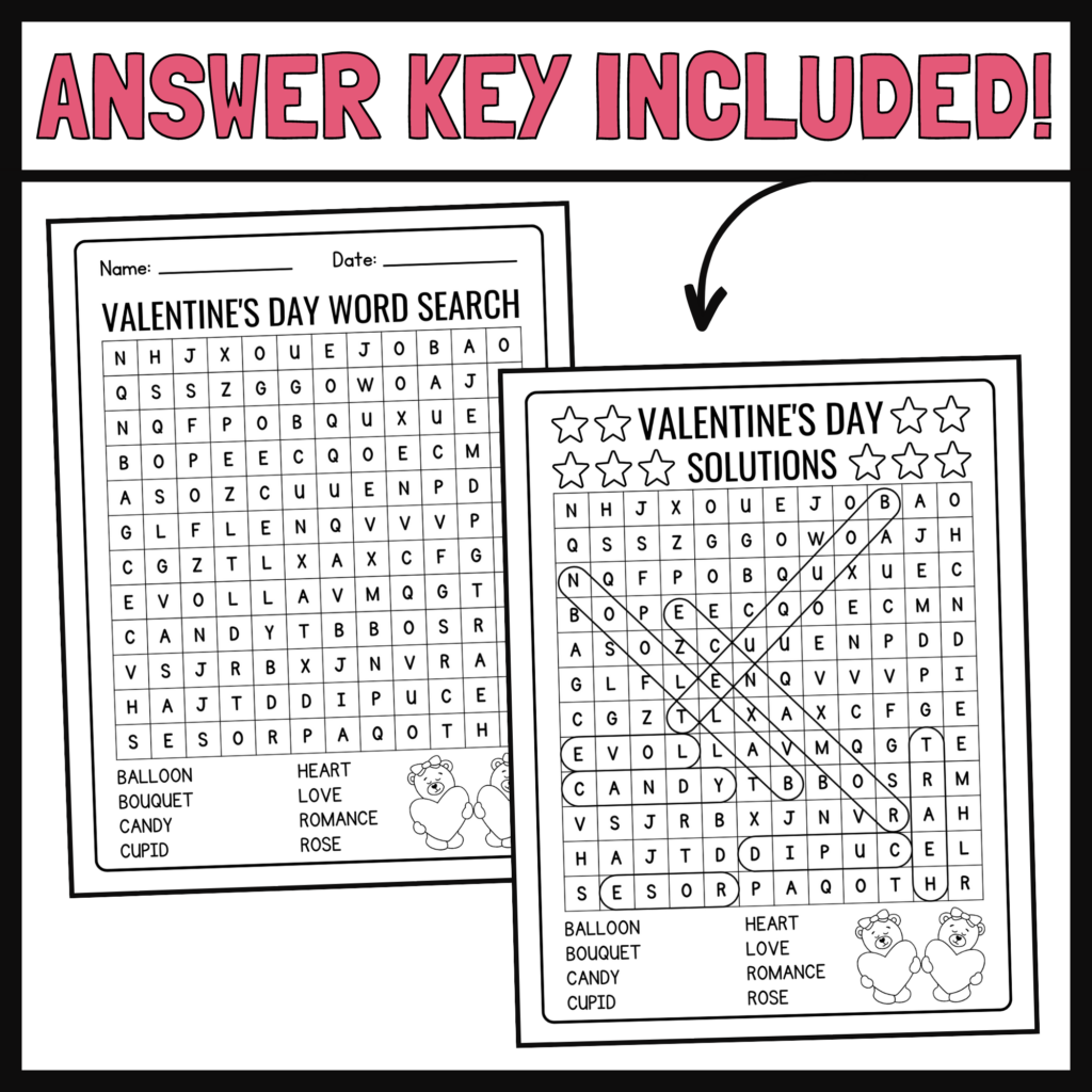 Valentine's Day Word Search | Valentine's Day Activities | Valentine's ...