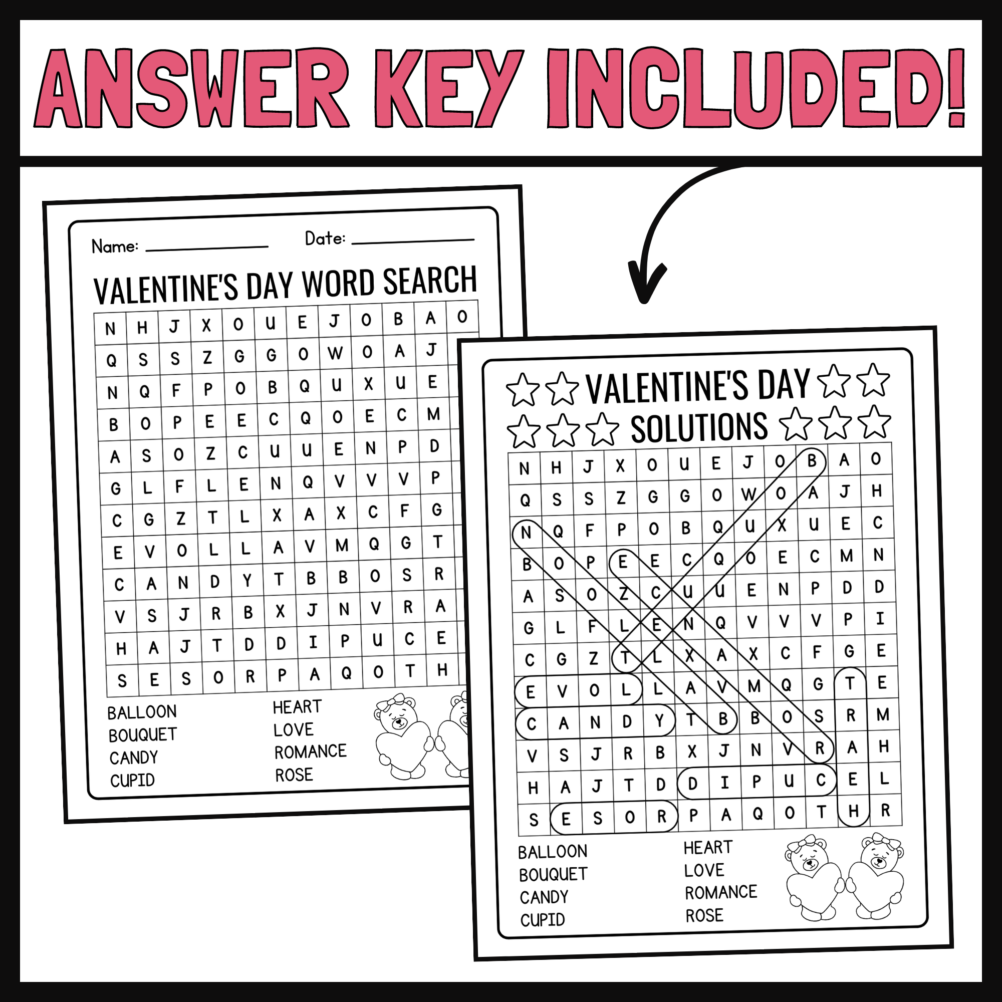 Valentine's Day Word Search | Valentine's Day Activities | Valentine's ...