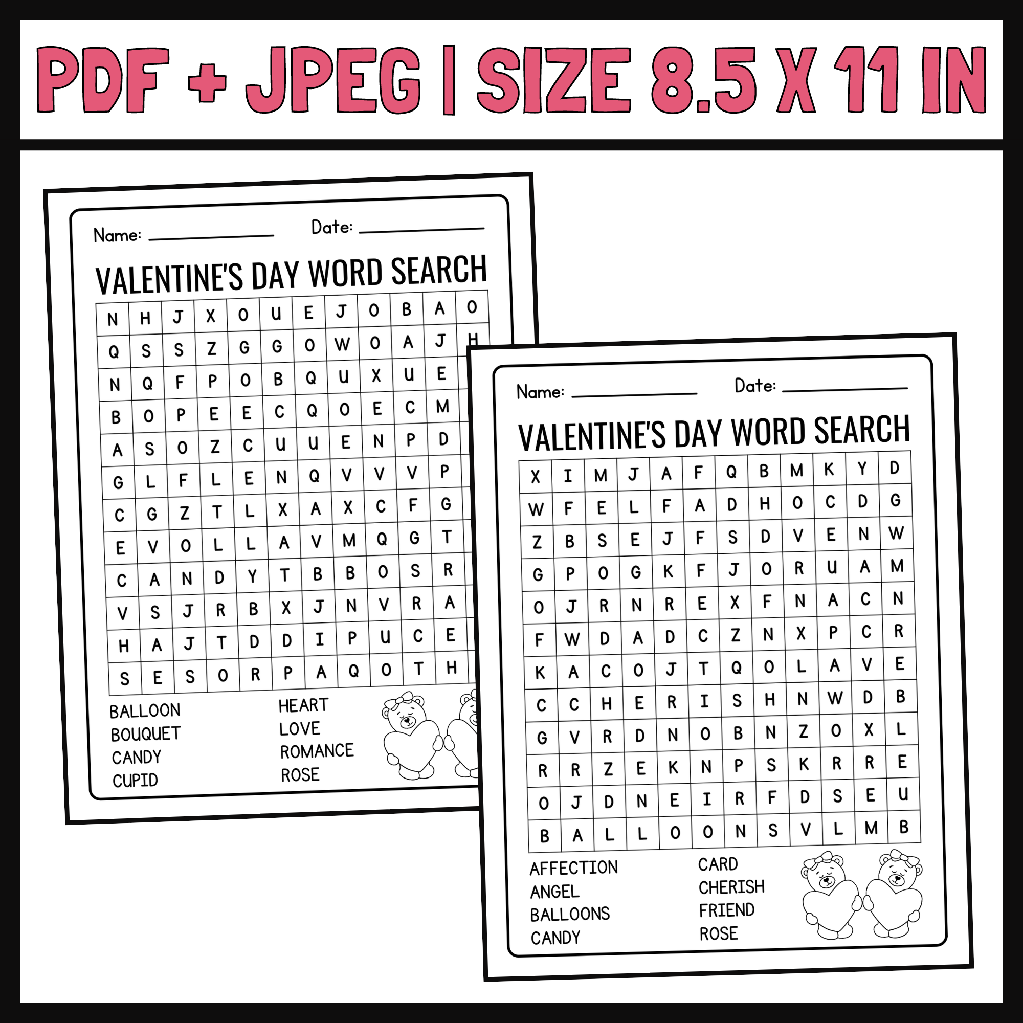 Valentine's Day Word Search | Valentine's Day Activities | Valentine's ...