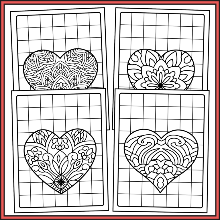 Valentine Hearts Coloring Pages | Valentine's Day Coloring Pages - Made ...