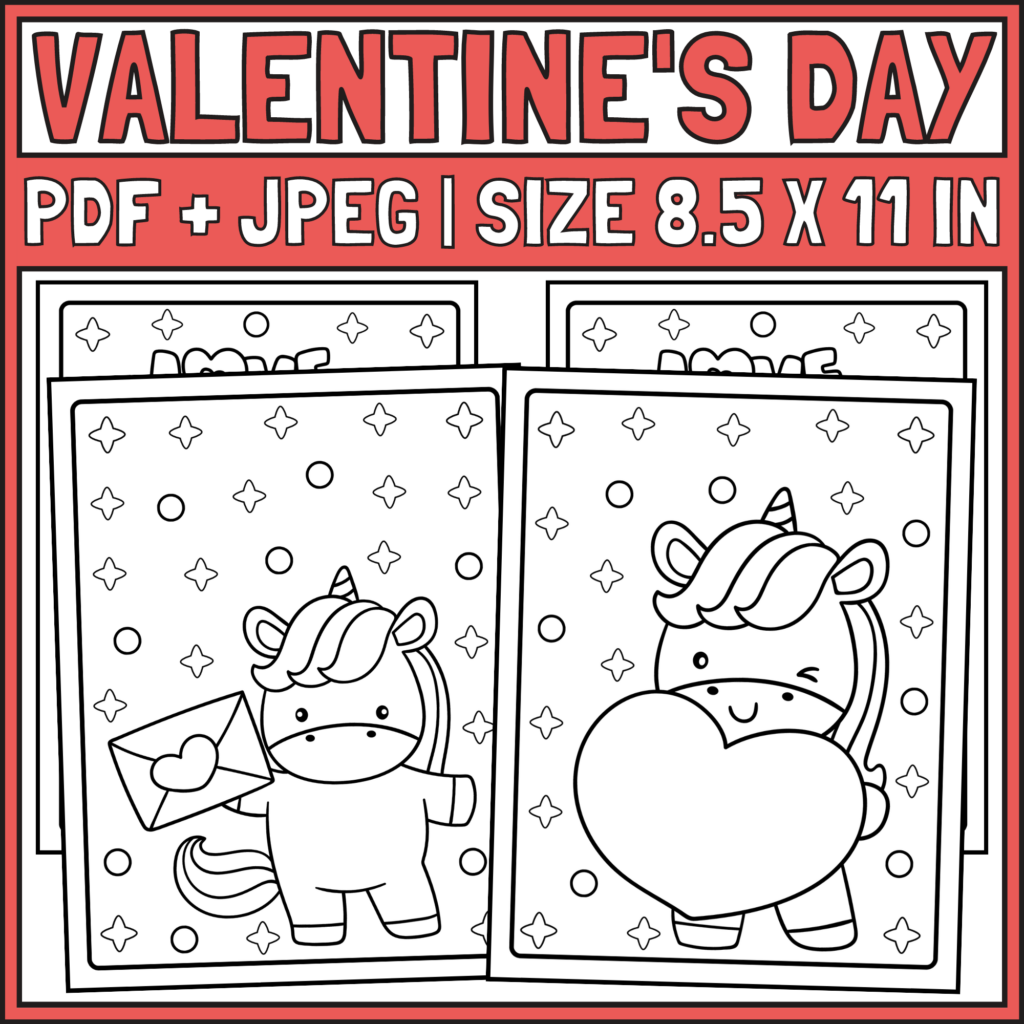 Valentine Unicorn Coloring Pages | Valentine's Day Coloring Pages ...