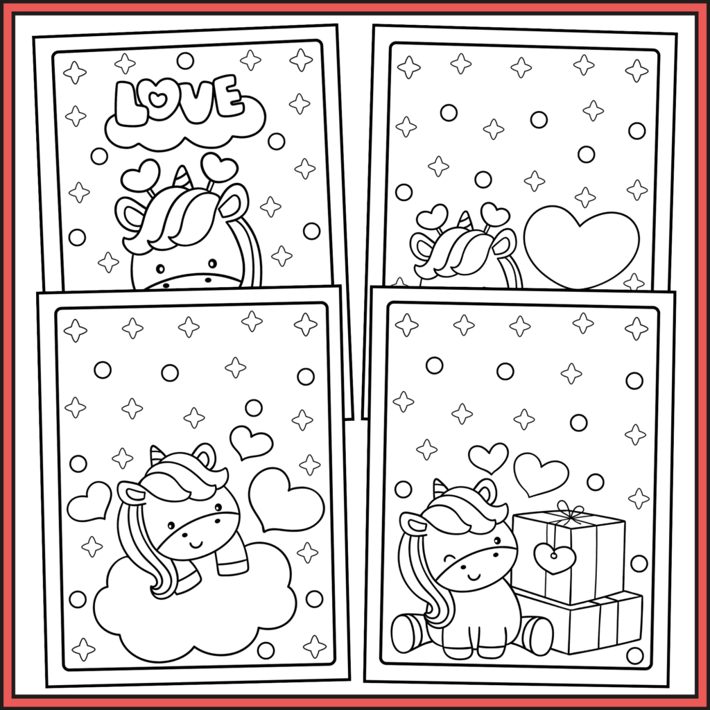 Valentine Unicorn Coloring Pages | Valentine's Day Coloring Pages ...