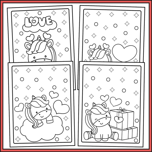 Valentine Unicorn Coloring Pages | Valentine's Day Coloring Pages ...