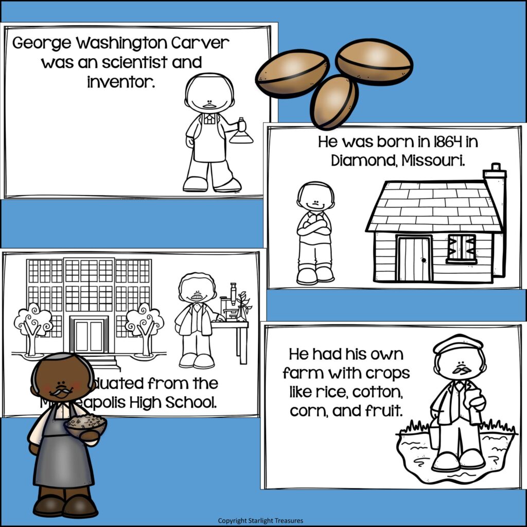 George Washington Carver Mini Book for Early Readers: Black History ...
