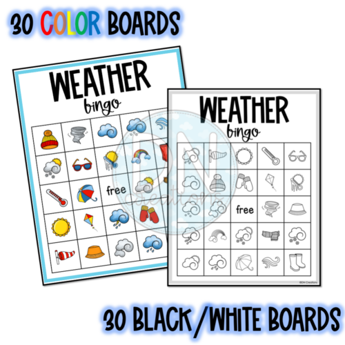 Weather Bingo Game l Weather Activity l Types of Weather Lesson | Made ...
