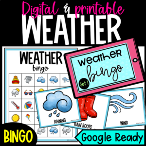 Weather Bingo Game l Weather Activity l Types of Weather Lesson | Made ...