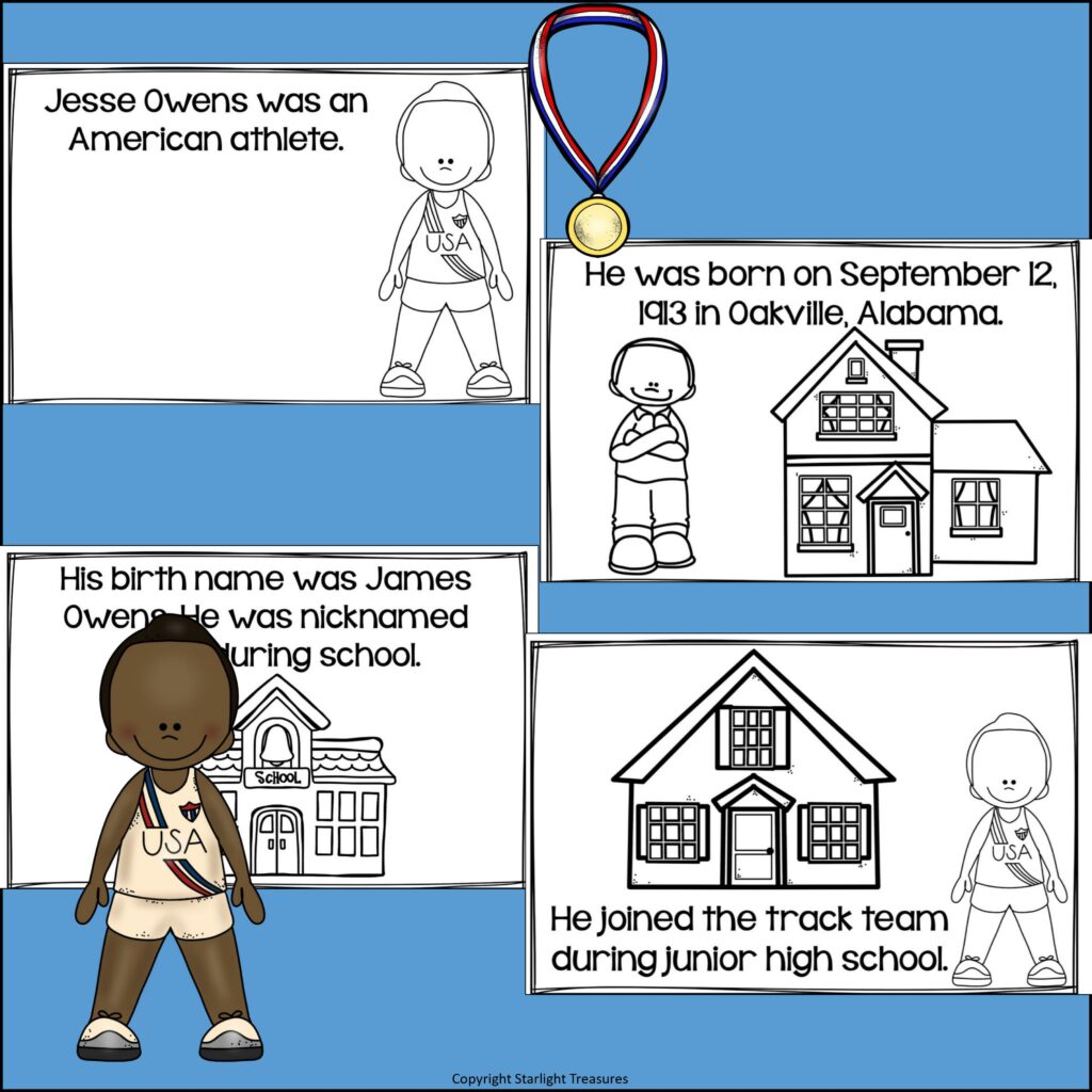 Jesse Owens Mini Book for Early Readers: Black History Month | Made By ...