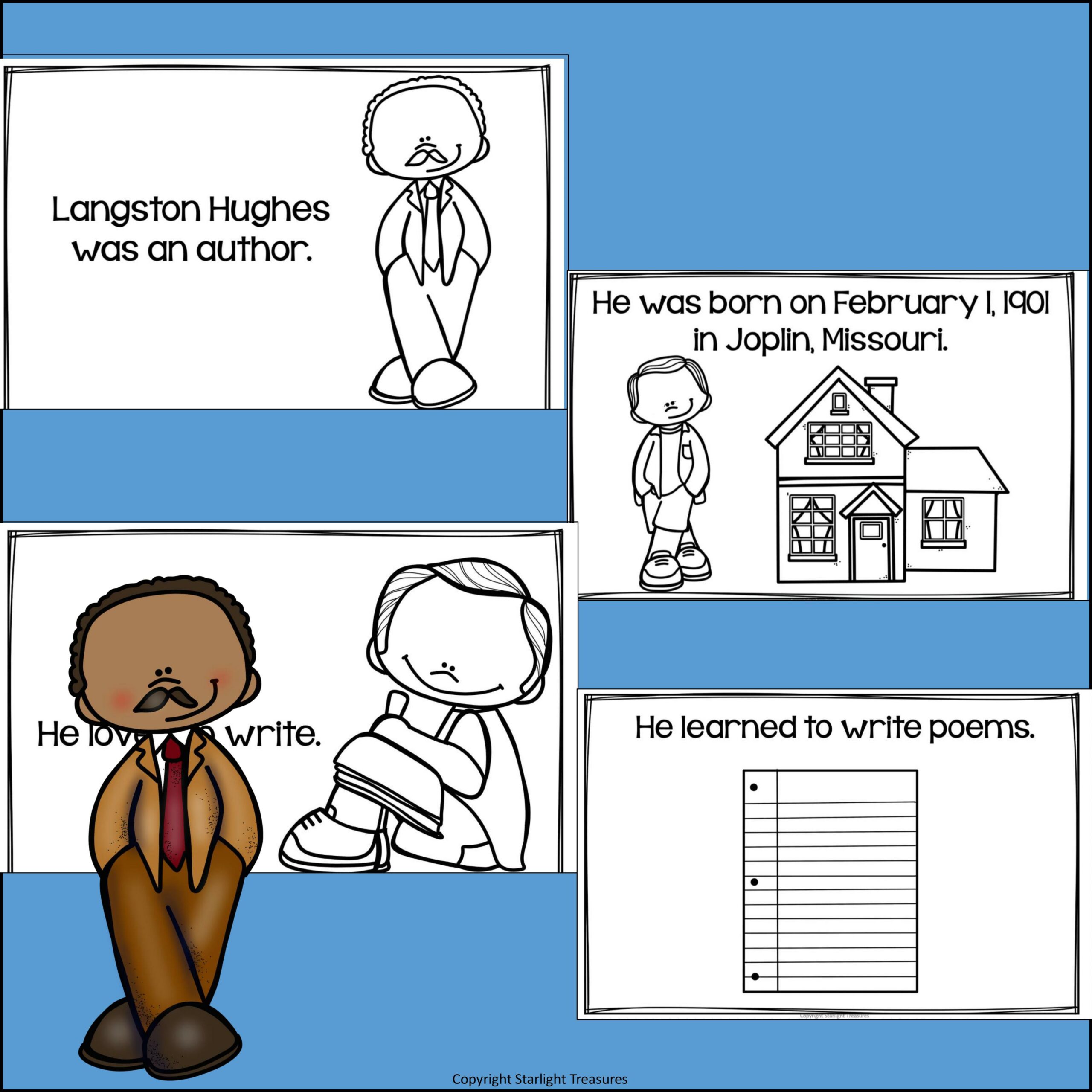 Langston Hughes Mini Book for Early Readers: Black History Month | Made ...