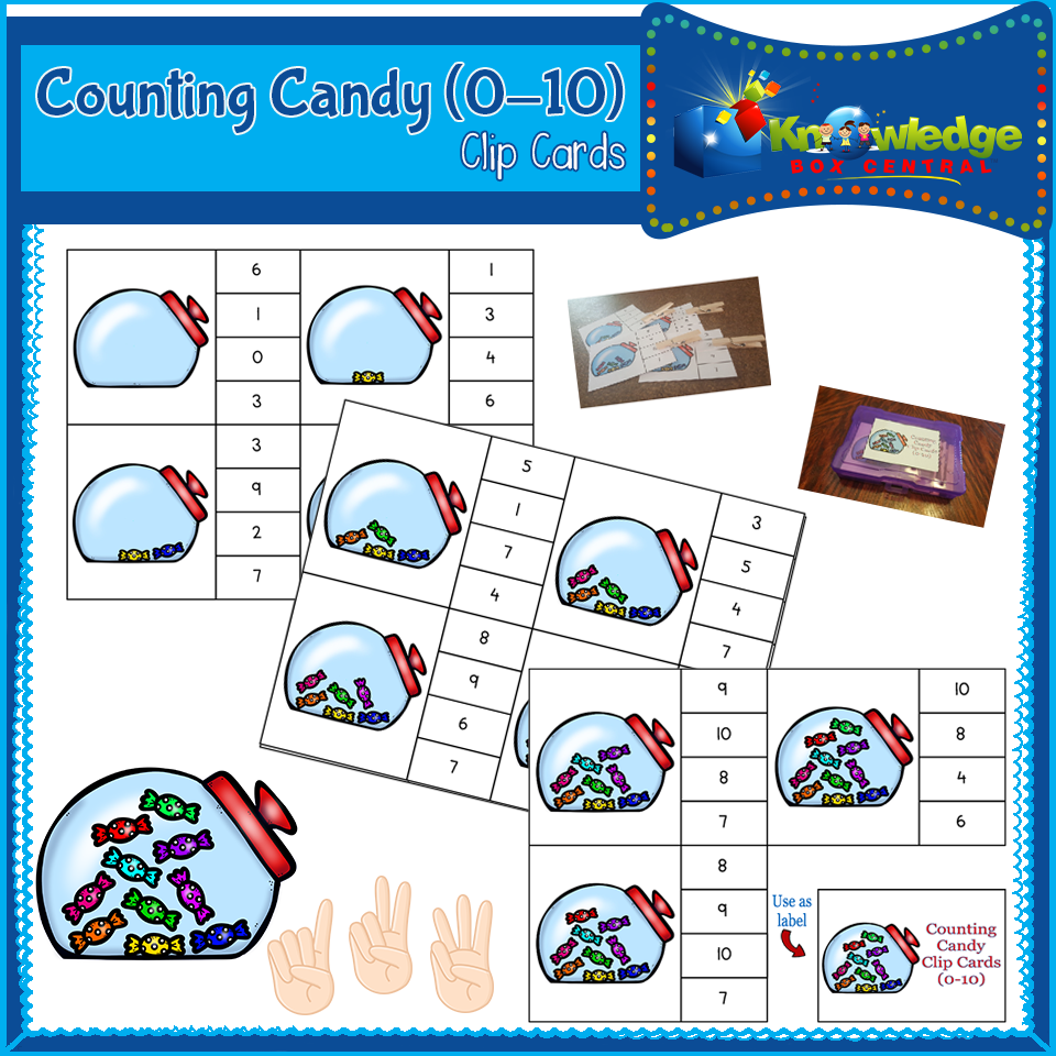 Counting Candy Clip Cards (0-10) | Made By Teachers