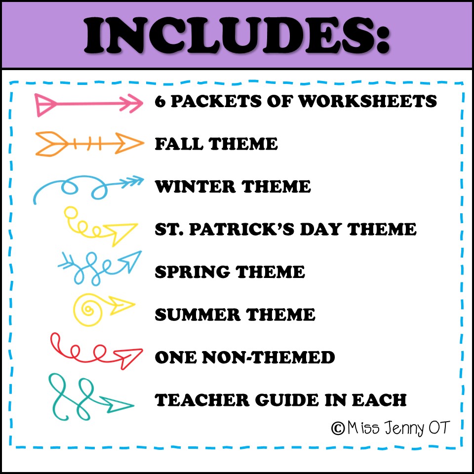 Full Year Fine Motor Cutting Practice Worksheets for Scissors Skills ...