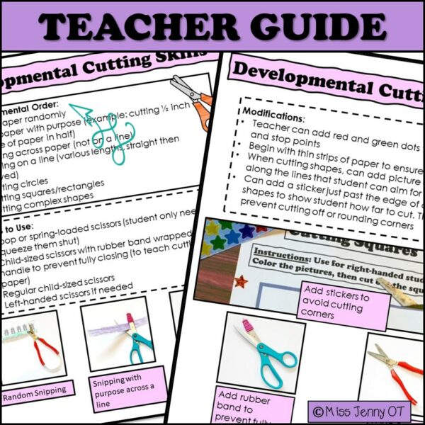 Full Year Fine Motor Cutting Practice Worksheets for Scissors Skills ...