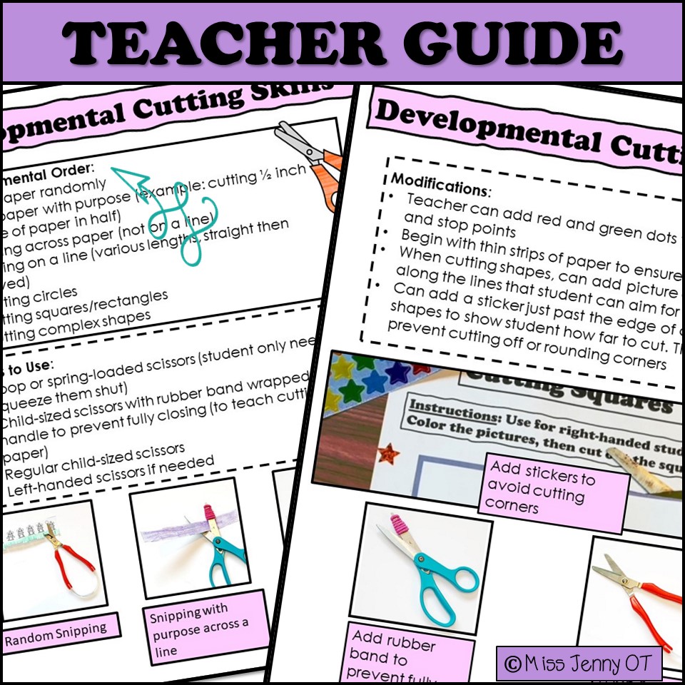 Full Year Fine Motor Cutting Practice Worksheets for Scissors Skills ...