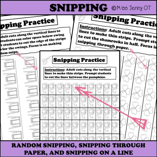 Full Year Fine Motor Cutting Practice Worksheets for Scissors Skills ...