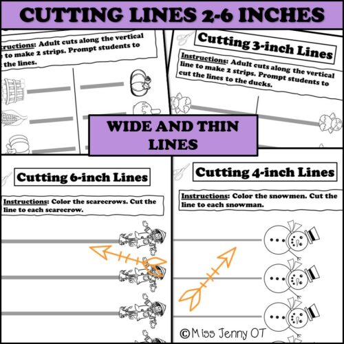 Full Year Fine Motor Cutting Practice Worksheets for Scissors Skills ...