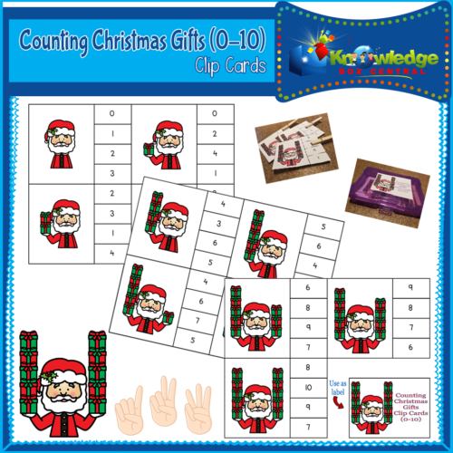 Counting Christmas Gifts Clip Cards (0-10) | Made By Teachers