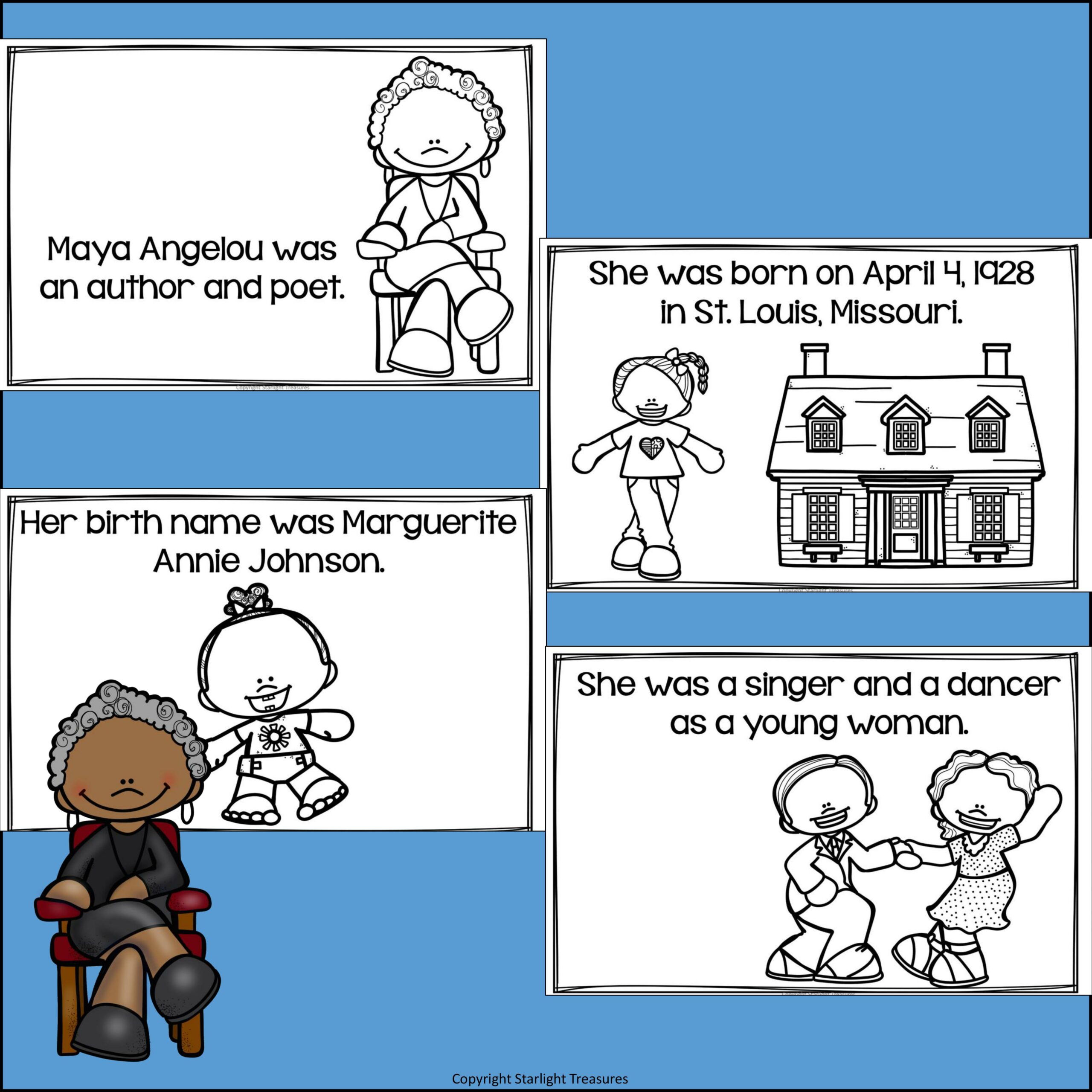 Maya Angelou Mini Book for Early Readers: Black History Month | Made By ...