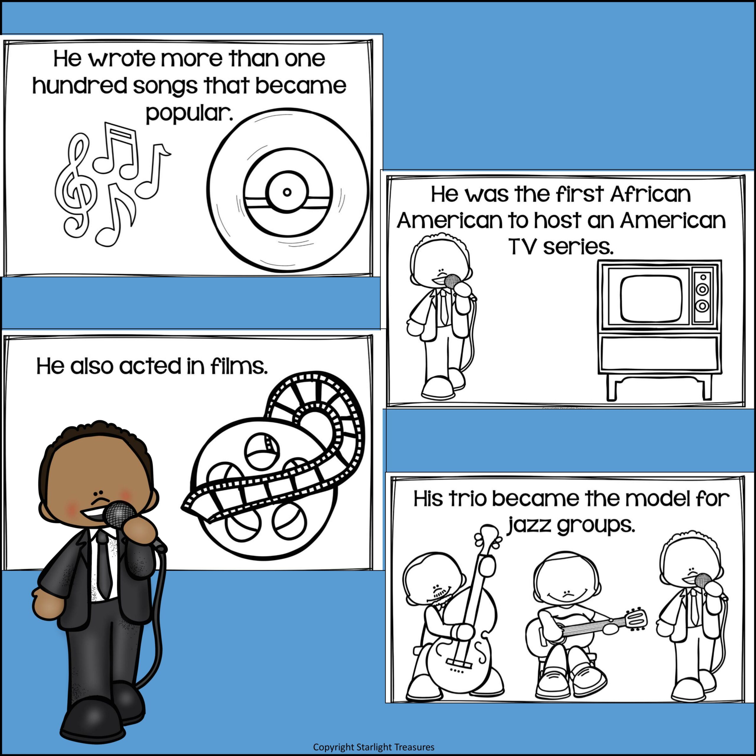 Nat King Cole Mini Book for Early Readers: Black History Month | Made ...