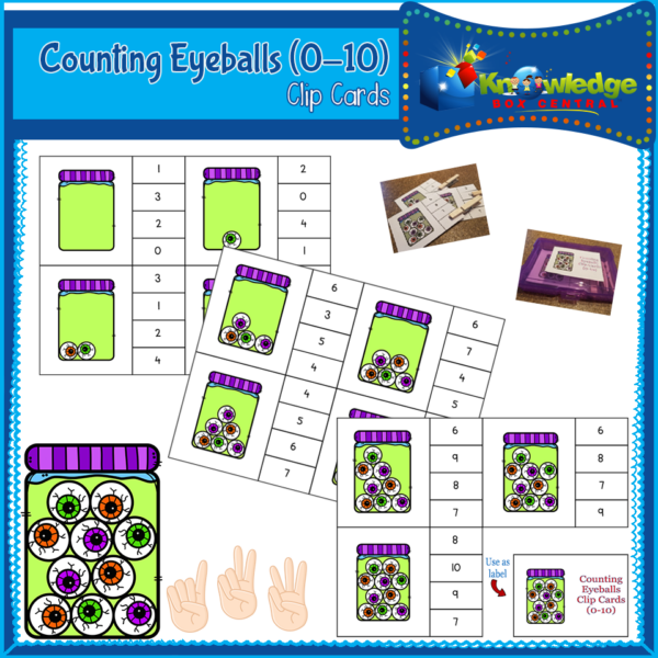 Counting Eyeballs Clip Cards (0-10) | Made By Teachers