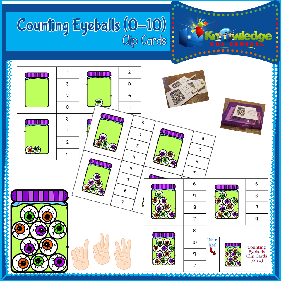 Counting Eyeballs Clip Cards (0-10) | Made By Teachers