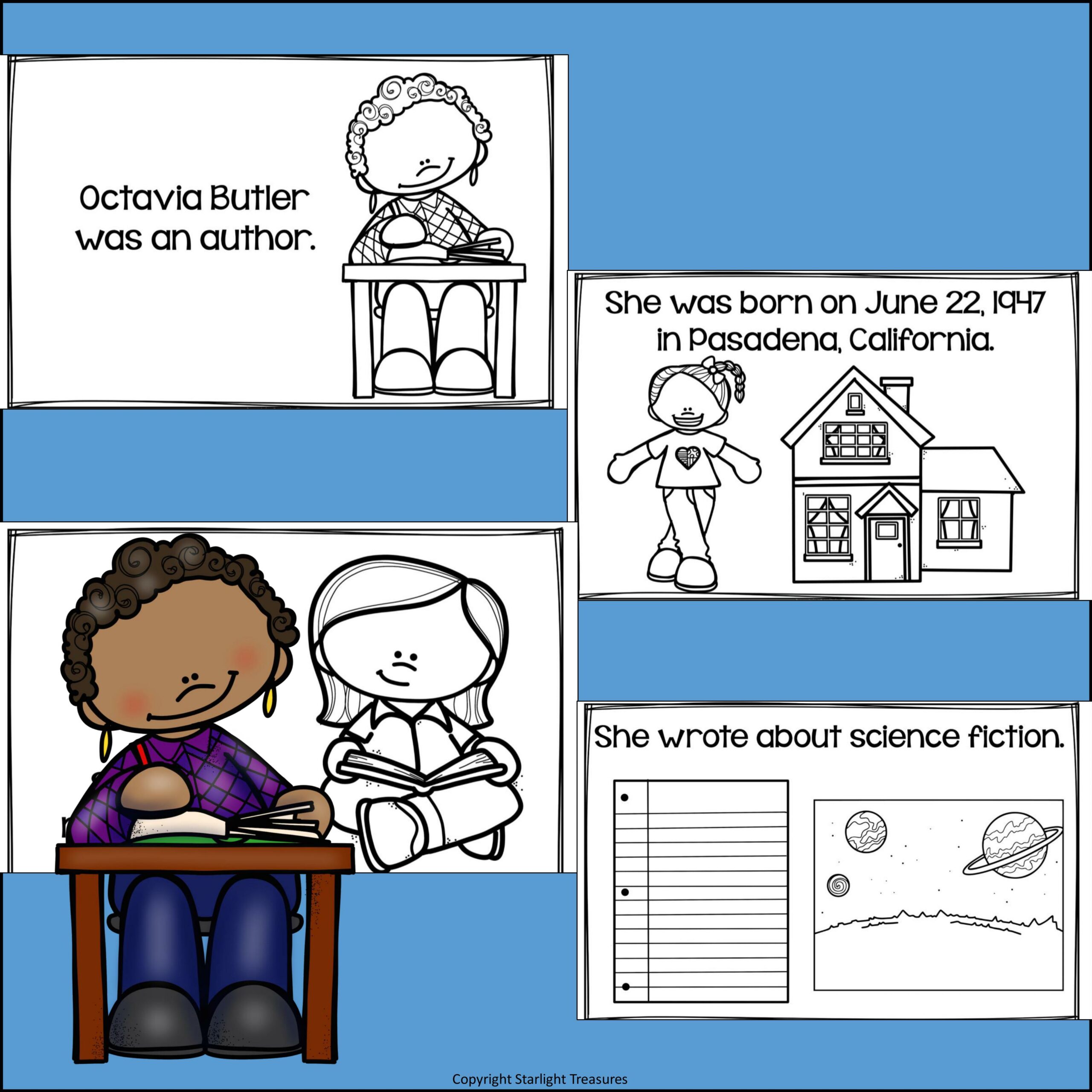 Octavia Butler Mini Book for Early Readers: Black History Month | Made ...