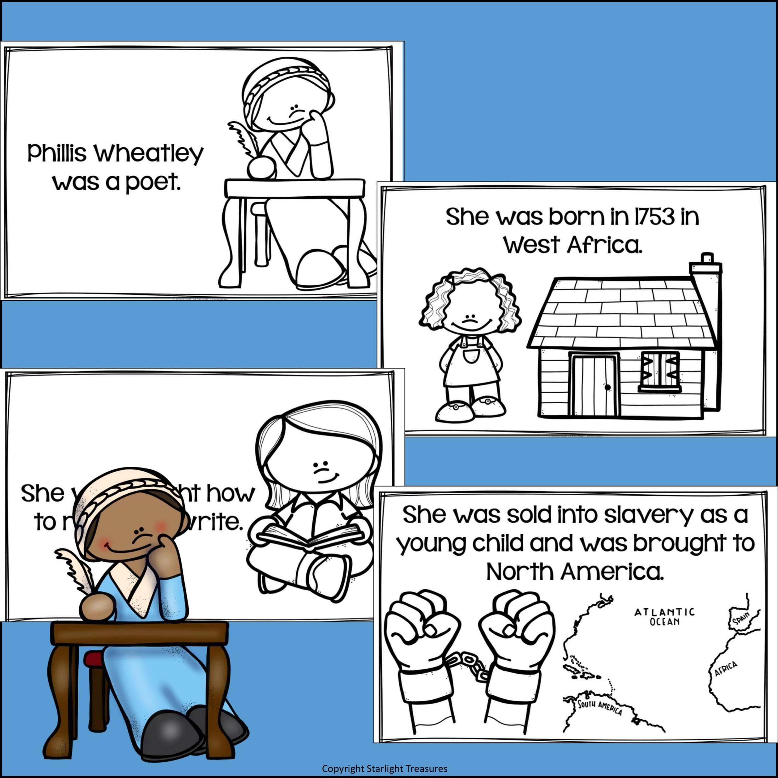 Phillis Wheatley Mini Book for Early Readers: Black History Month ...