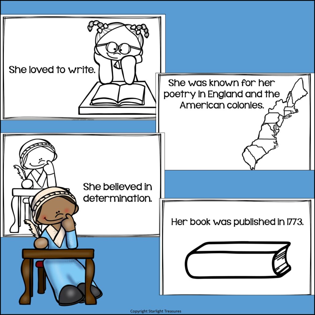 Phillis Wheatley Mini Book for Early Readers: Black History Month ...