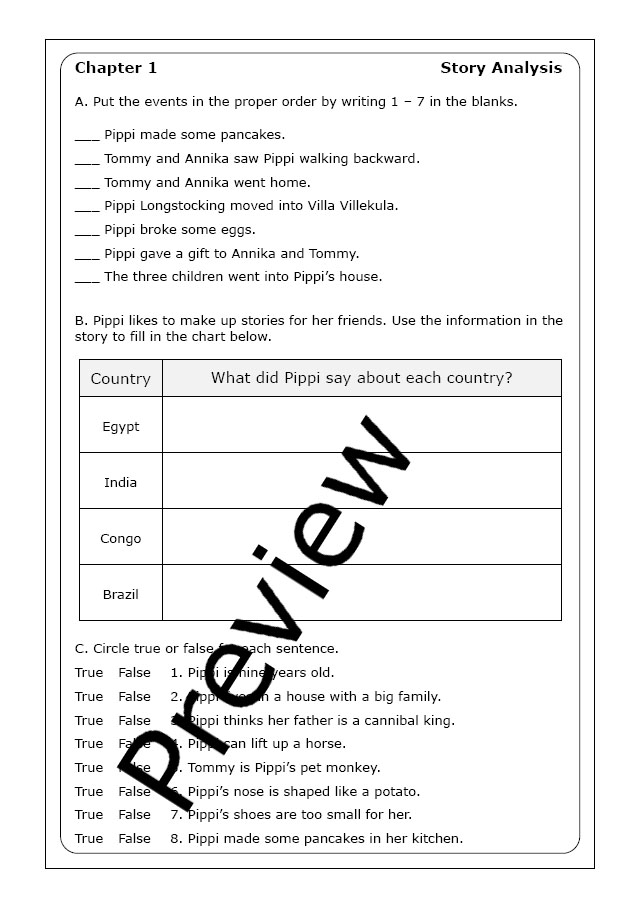 Astrid Lindgren "Pippi Longstocking" worksheets | Made By Teachers