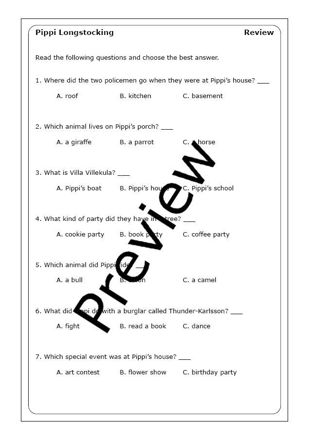 Astrid Lindgren "Pippi Longstocking" worksheets | Made By Teachers