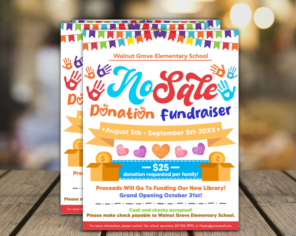 Editable No Sale Donation Flyer, PTA PTO School Church Fundraiser Flyer ...