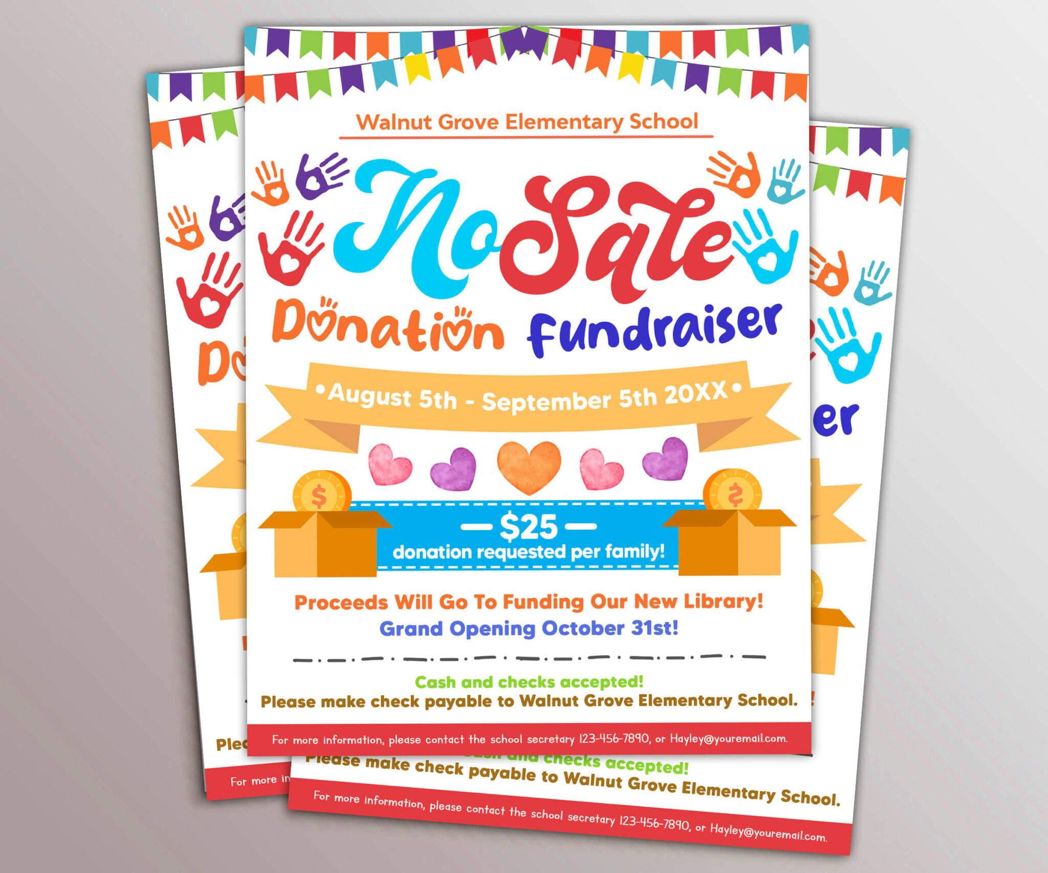 Editable No Sale Donation Flyer, PTA PTO School Church Fundraiser Flyer ...