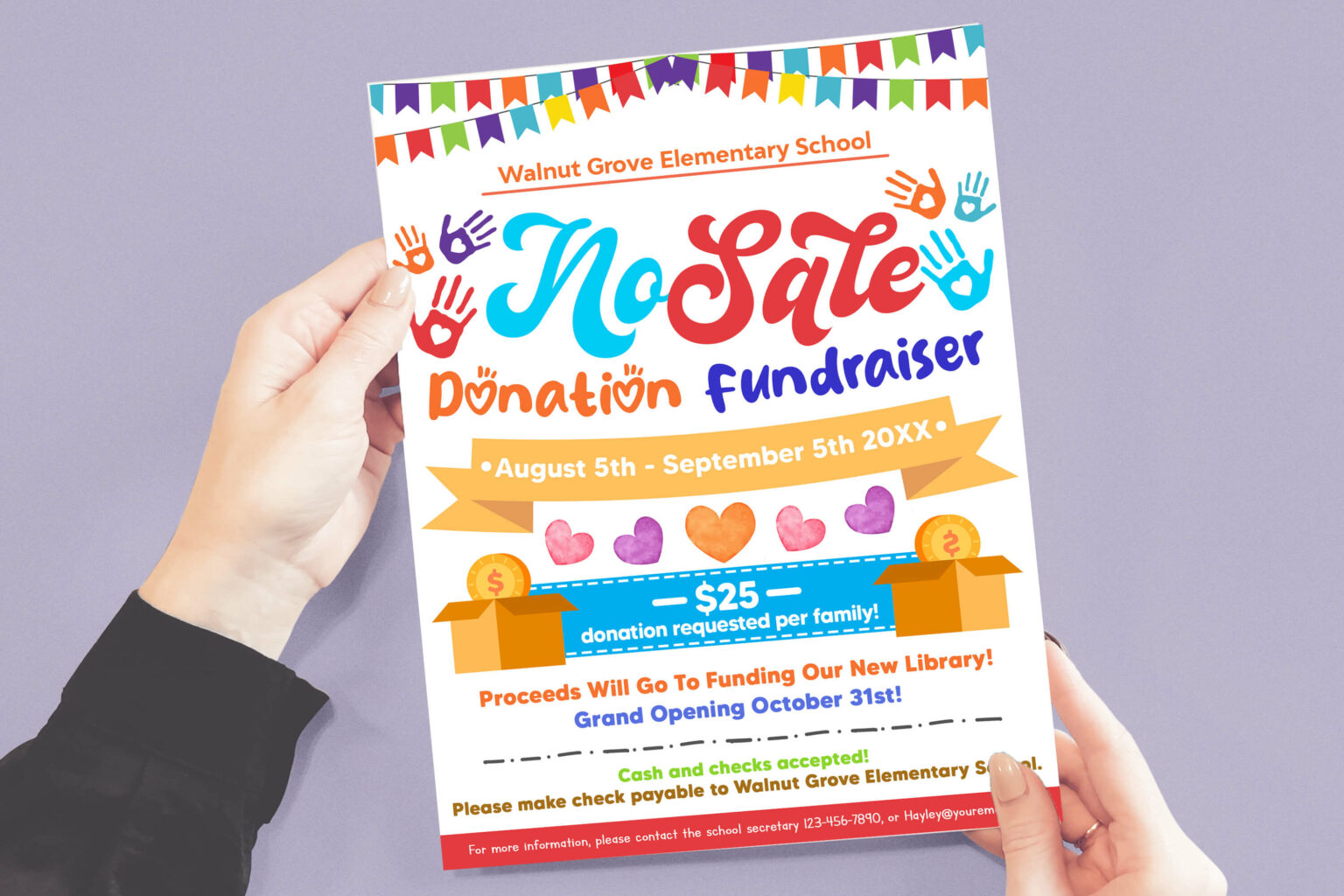 Editable No Sale Donation Flyer, PTA PTO School Church Fundraiser Flyer ...