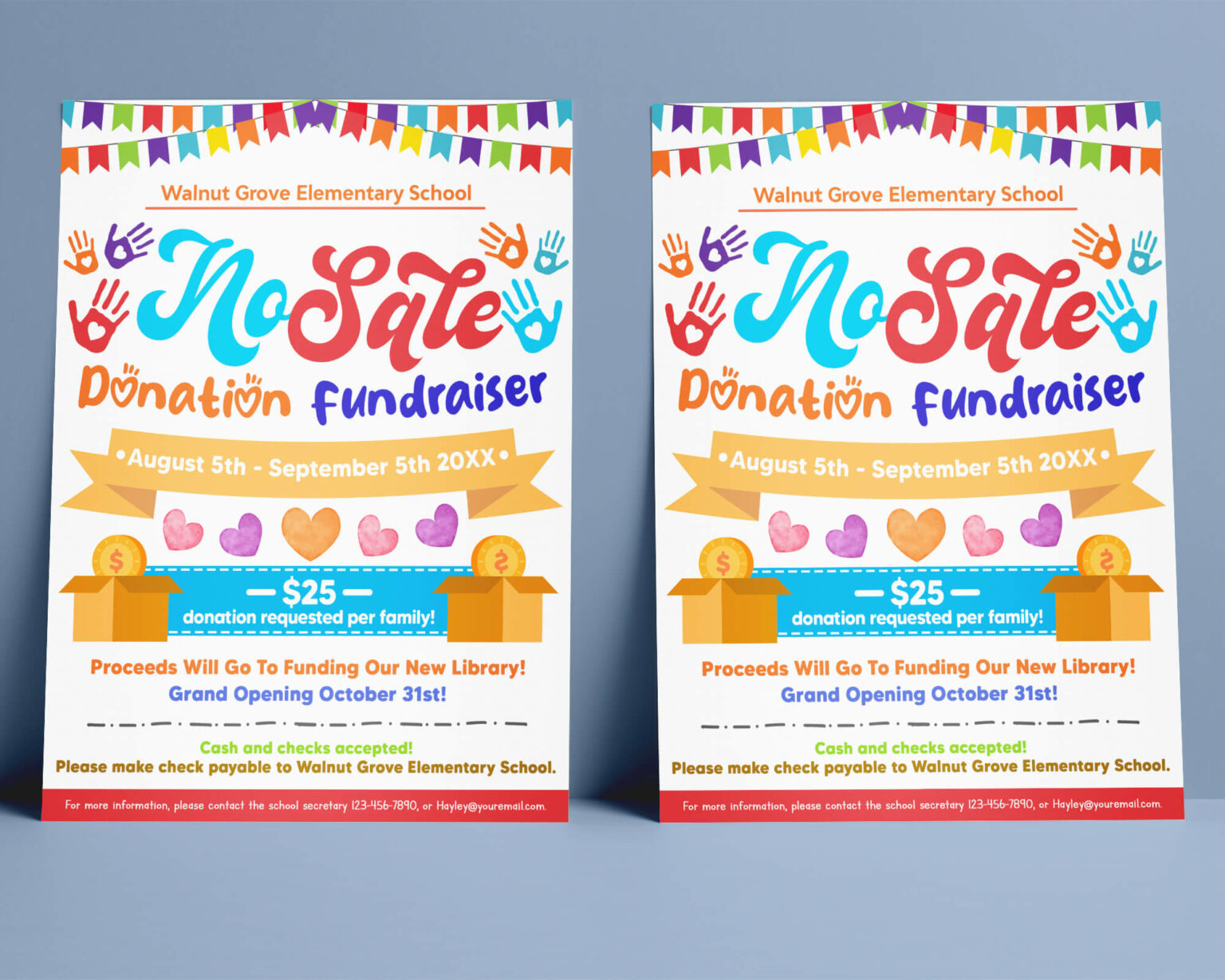 Editable No Sale Donation Flyer, PTA PTO School Church Fundraiser Flyer ...