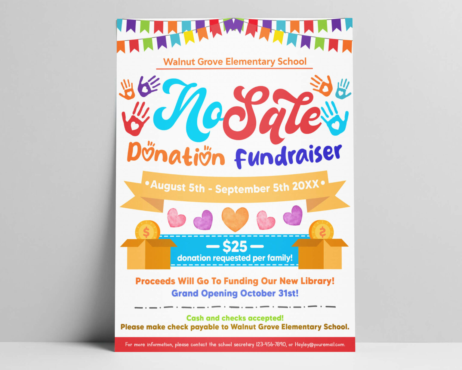 Editable No Sale Donation Flyer, PTA PTO School Church Fundraiser Flyer ...